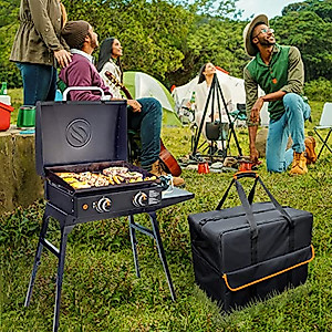 Grill Carry Bag for Blackstone 22 inch Tabletop Griddle with Hood Lid and Stand - Fit for Model 1891- Portable Outdoor BBQ Grilling Carry Bag - Heavy Duty Waterproof 600D Oxford Fabric