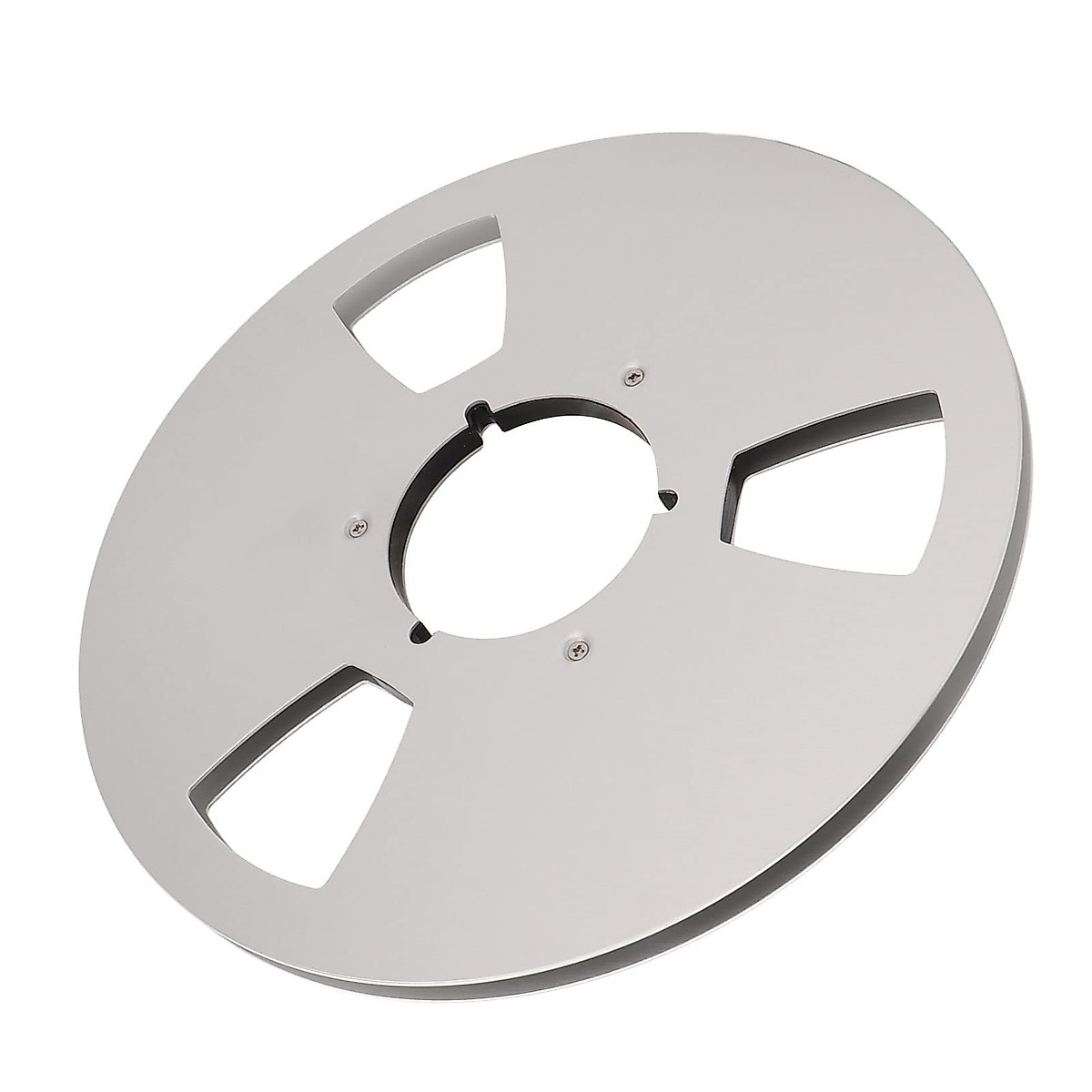 Recording Tape Reel, 1/4 10 Inch Empty Tape Reel, Universal Aluminum Alloy Empty Disc Opening Machine Parts for 1/4 Tape with 10 inch Diamete(Silver)