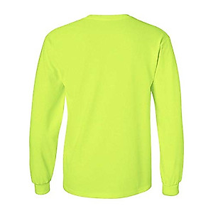 Fit In Basic Safety High Visibility Long Sleeve Construction Work Shirts for Men Large, Safety Green (3pk)