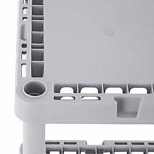 Gracious Living 4 Shelf Knect-A-Shelf Ventilated Light Duty Storage Unit Organizer System for Home, Garage, Basement, and Laundry, Gray.