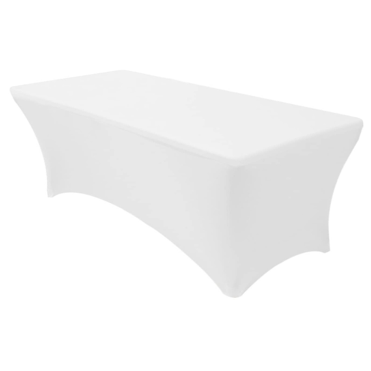 Banquet Tables Pro 8 Ft White Stretch Tight Fit Spandex Rectangular Folding Tablecover for 30Wx96Lx30H Folding Patio Tables, Banquet,Party