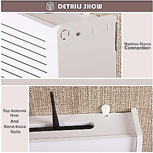 NOYHHAV WiFi Wall Router Storage Box Decorative WiFi Hider Wall Mounted Headboard Shelf Floating Shelves White Shelf