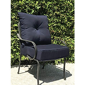 RULU 02180 Patio Cushion Outdoor/Indoor Sunbrella, Seat 22.5 x 22.5 x 5.75 inch + Back 23 x 23 x 7 inch, 23x22x22 Inch (Pack of 1), Canvas Navy