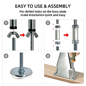 1 PCS Adjustable Bed Support Legs Bed Frame Glide Legs,Bed Frame Support Bed Slats Legs,Center Support Leg for Bed Frame(7"-16.5")