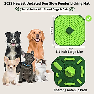 CIICII Dog Lick Mat for Dogs Crate, 2 in 1 Dog Slow Feeder Treat Mat (Large 7.1" Dog Licking Mat + Dog Crate Training Aid) with Silicone Anti-Slip Pad for Dogs/Cats Anxiety Reduction & Boredom Relief