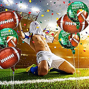 6 Pieces Football Balloons Set, 3 Pieces Football Field Balloons and 3 Pieces Football Foil Balloons for Tailgate Game Day Football Theme Supplies Birthday Party Decorations