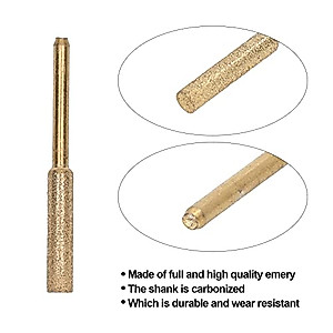 12 Pcs 4.8mm Grinding Head Sharpening Burr Wear Resistant Emery Grinding Stone 3mm Shank for Chainsaw