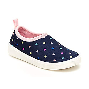 Simple Joys by Carter's Girls Kimmie Kaia Aqua Set Sandal, Navy/Pink Dots, 7 Toddler
