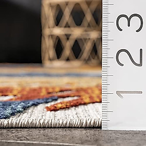 nuLOOM Flor Multi Tropical Leaves Indoor/Outdoor Area Rug, 5' x 8', Multi