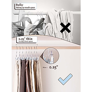 HOUSE DAY Clear Skirt Hangers with Clips, Non-Slip Plastic Pant Hangers with Adjustable Clips, Slim Clip Hangers for Pants, Skirts, Shorts, 14" Clear Hangers 10 Pack, 360-Rotating Swivel Hook