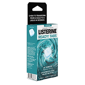 Listerine Ready! Tabs Chewable Tablets with Clean Mint Flavor, 24 Count
