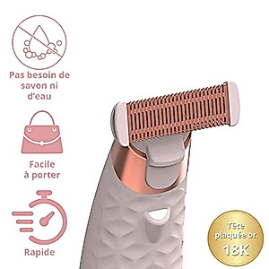 Flawless Nu Razor,Rechargeable Electric Razor for Women, Hypoallergenic 18K Gold-Plated Head