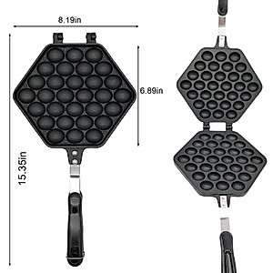 AeKeatDa Egg Waffle Maker Cake Maker with Silicone Brush for Home, kitchen, DIY,Bakeware and etc,DIY Bubble Waffle Maker,Non-Stick