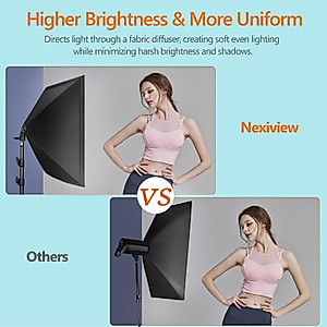 Nexiview Softbox Photography Lighting Kit, 27" x 20" Continuous Lighting Kit with 2pcs 40W E27 Socket 6500K Bulbs, Photo Studio Lighting for Video Recording, Advertising Shooting