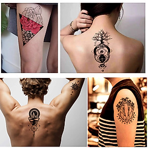 Yazhiji 32 Pieces/Lot Rich Tattoo Patterns Totem Flower Rose temporary tattoo stickers for women men boys girls sexy body art big arm tower drawing sunflower
