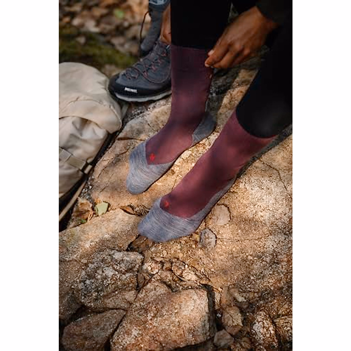 FALKE Women's TK5 Wander Hiking Socks, Crew Length, Light Padding, Athletic Sock, Breathable Quick Dry, Merino Wool, Black (Black-Mix 3010), 5-6, 1 Pair