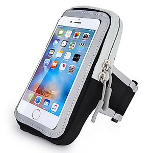Workout Sport Fitness Running Armband Cell Phone Pouch Case Wallet Compatible iPhone Xs Max/iPhone 8 Plus/Motorola Moto Z3 Play / Z2 Force / G6 Play/OnePlus 6T /Google Pixel 3XL (Black)