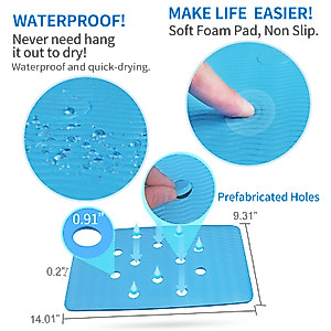 Narrow Shower Bench Cushion -Waterproof Non Slip Soft Pad for Bath Chair Stool, Stickable Padded Shower Seat, Bathroom Bathtub Mat Dry Quickly