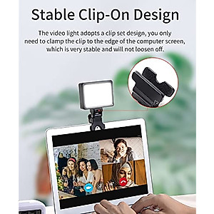 King Ma Selfie Light for Video Conferencing Lighting, LED Video Clip Light Portable Phone Ring Light Streaming Filming Light for YouTube, Zoom Meetings, TikTok Live Streaming, Makeup