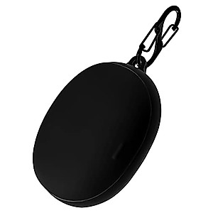 Geiomoo Silicone Carrying Case Compatible with Anker Soundcore Liberty 2 Pro, Portable Scratch Shock Resistant Cover with Carabiner (Black)