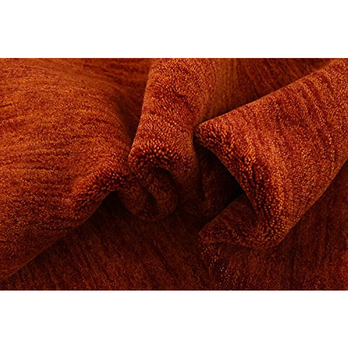 Unique Loom Solid Gava Collection 100% Natural Twisted Wool Modern Terracotta Area Rug (8' x 12')