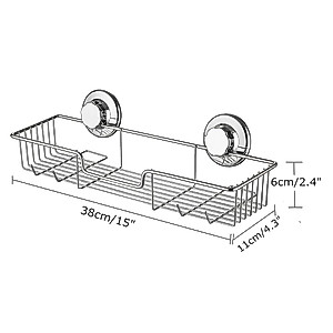 Bathroom Shelf Organizer Bathroom Suction Cup Square Rack Bathroom Wall-Mounted Storage Rack Bathroom Finishing Rack Kitchen Storage Rack Towel Storage Shelves Sundries Holder for Kitchen