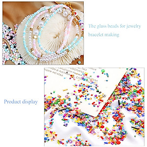 Niziky 1000PCS Mixed Glass Seed Beads, 1.5-4.5mm Green Tube Loose Glass Bugle Beads for Jewelry Making, Bracelet Making