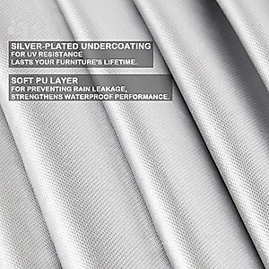 Onlyme Patio Table and Chairs Cover Round, Outdoor Durable and Waterproof Furniture Set Covers, 90 inch