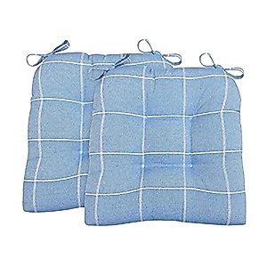 Arlee Highland Set of 2 Chair Pad, 2 Count (Pack of 1), Blue