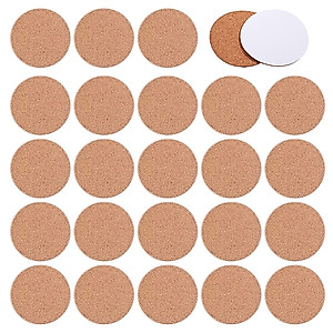 YYaaloa 24Pcs Self-Adhesive Mini Backing Cork Coasters Tiles Sheets Round 4" for DIY Coasters and DIY Crafts Cork Board, Cork Tiles, Cork Mat (Round 24pcs)