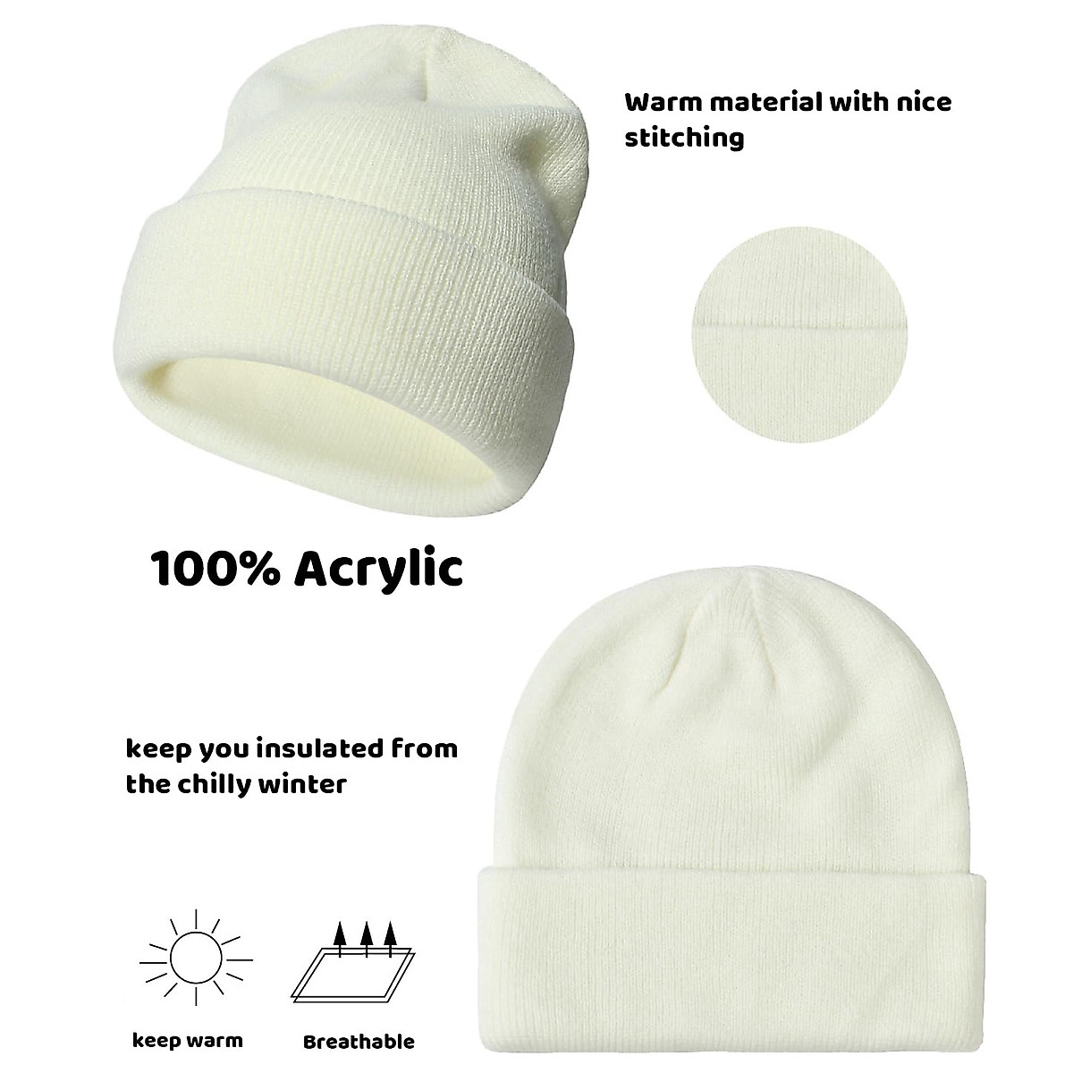 Urban Virgin 4 Packs Toddler Girls Winter Hats Infant Boys Beanie Soft Baby Caps Beanies Kids Knit Winter Hats 4Packs A-Lightpurple S(3Months-2T)