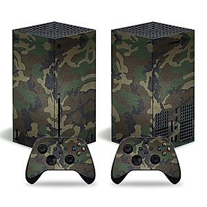 FOTTCZ Vinyl Skin for Xbox Series X Console and Controllers, Sticker Decal Protect Xbox Series X Devices - Army Camouflage