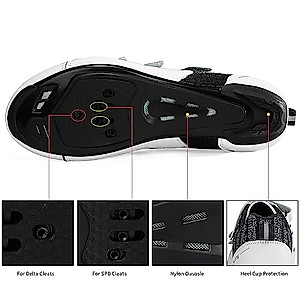 SeeLeQier Unisex Cycling Shoes Compatible with Peleton Women Cycling Shoes Indoor Cycling Shoes for Men Pre-Installed SPD-SL Cleat Set Outdoor Cycle Shoes Pedal,Blackwhite,38