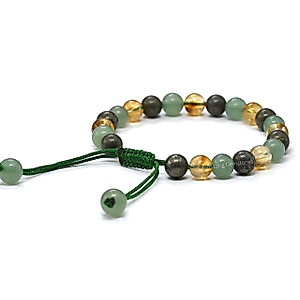 Money Wealth Success Bracelet - Pyrite Green Aventurine Citrine Bracelet Set for Men Women Healing Calming Anxiety Stress Relief Gifts Pulseras Para Hombres Mujer Stocking Stuffers (Adjustable)