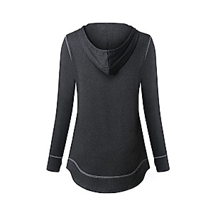 AxByCzD Workout Shirts for Women Loose Fit,Functional Gym Active Performance Tops Casual Lightweight Comfortable Clothes Morning Jogging Pilates Running Cycling Hoodies Black Large