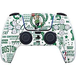 Skinit Gaming Decal Skin Compatible with PS5 and Compatible with PS5 Digital Edition DualSense Controller - Officially Licensed NBA Boston Celtics Historic Blast Design