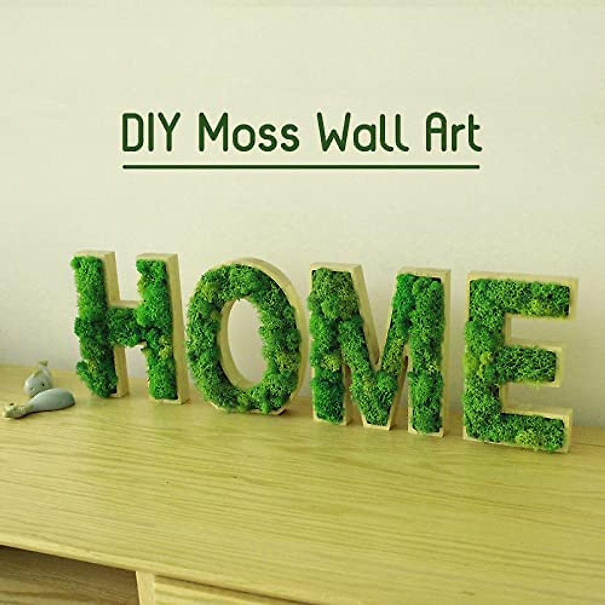Prefleur Preserved Reindeer Craft Moss Natural Green DIY Kit Gardenning Art Wall Florist Easter Table Wedding(0.85lb)(Green-05)