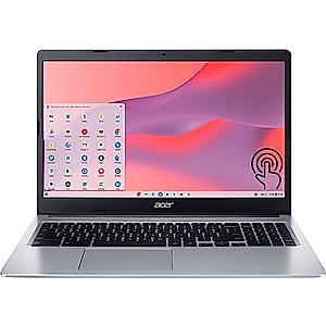 Acer 2023 Chromebook 15.6" Full HD 1080p IPS Touchscreen Laptop Laptop, Intel Celeron Quad-Core Processor, 4GB DDR4 RAM, 64GB eMMC, Webcam, WiFi, Chrome OS, Silver