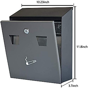 GenericDEFGHIJ Wall-Mounted Cigarette Disposal Tower - Commercial Ashtray - Black