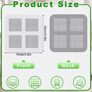 Haoguo 40Pcs 4" X 4" Disposable Shower Drain Cover Hair Catcher Shower Drain Mesh Stickers, Floor Drain Sticker for Bathroom, Laundry, Bathtub, Kitchen