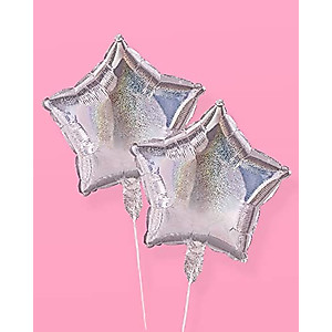 xo, Fetti Iridescent Star Foil Balloon Pack - 4 pack | Birthday Party Supplies, Space Party Decorations, Last Disco, Bday Balloon Arch