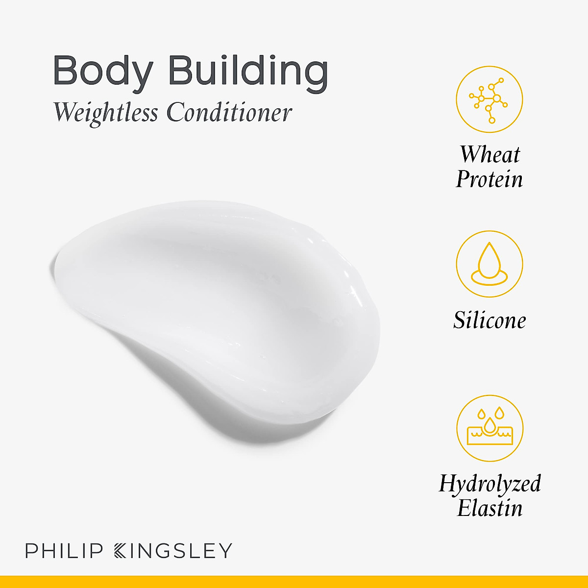 PHILIP KINGSLEY Body-Building Weightless Conditioner Volumizing for Fine Limp Flat Flyaway Short Hair Thickener Hydrates Adds Volume Lifts and Shine, 2.5 oz