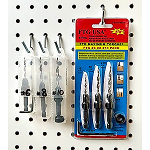 FTG USA Wood Countersink Drill Bit Set 3 Pc Countersink Drill Bit #6#8#10 with 6 Storage Containers,1 Stop Collar, 1 Allen Wrench