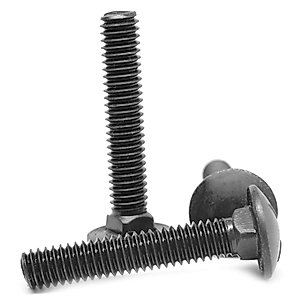 3/8"-16 x 1 3/4" (FT) Coarse Thread Grade 5 Carriage Bolt Medium Carbon Steel Black Oxide Pk 50