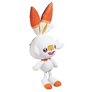 Pokemon 12" Large Scorbunny Plush - Sword & Shield Starter Figure - Officially Licensed - Authentic Soft Bunny Stuffed Animal Toy - Valentine's Day & Easter Basket Stuffer Gift for Kids, Boys, Girls