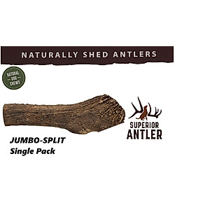 Jumbo Elk Antler Split for Dogs –XXL G Natural Premium Grade A. Antler Chew. Naturally Shed, Hand-Picked, and Made in The USA. NO Odor, NO Mess. GUARENTEED SATISIFACTION. for Dogs 70-90+ Lbs.