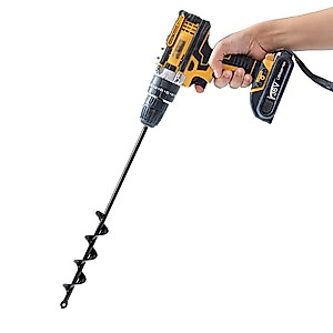 VASGOR Set of 5 Auger Drill Bit for Planting (1.6x16", 2x16", 2.6x16", 3x16", 3.5x16") - Easy Planter Garden Auger - Bulb & Bedding Plant Augers - Post Hole Digger for 3/8” Hex Drive Drill