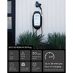 40 Amp Plug-in EV Charger, Enphase HCS-50, NEMA 14-50 Plug, Level 2, 240V, 9.6kW, 5-Year Warranty, 25 ft Cable, J1772 Ruggedized Connector, Formerly ClipperCreek
