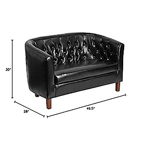 Flash Furniture HERCULES Colindale Series Black LeatherSoft Tufted Loveseat