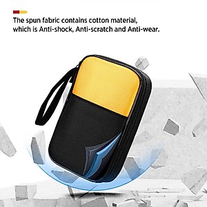 KingSung Zippered Soft Tool Carrying Case for Fluke 117/116/115/114/113 Digital Multimeter 62 Max and Many More, with Smooth Zipper and Thick Wrist Strap, Built-in Shock-Proof Cotton, Single-Layer